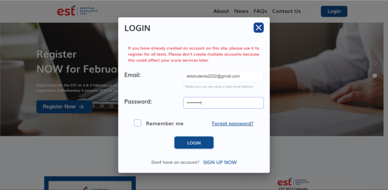 EST Test register - sat-act-est.com